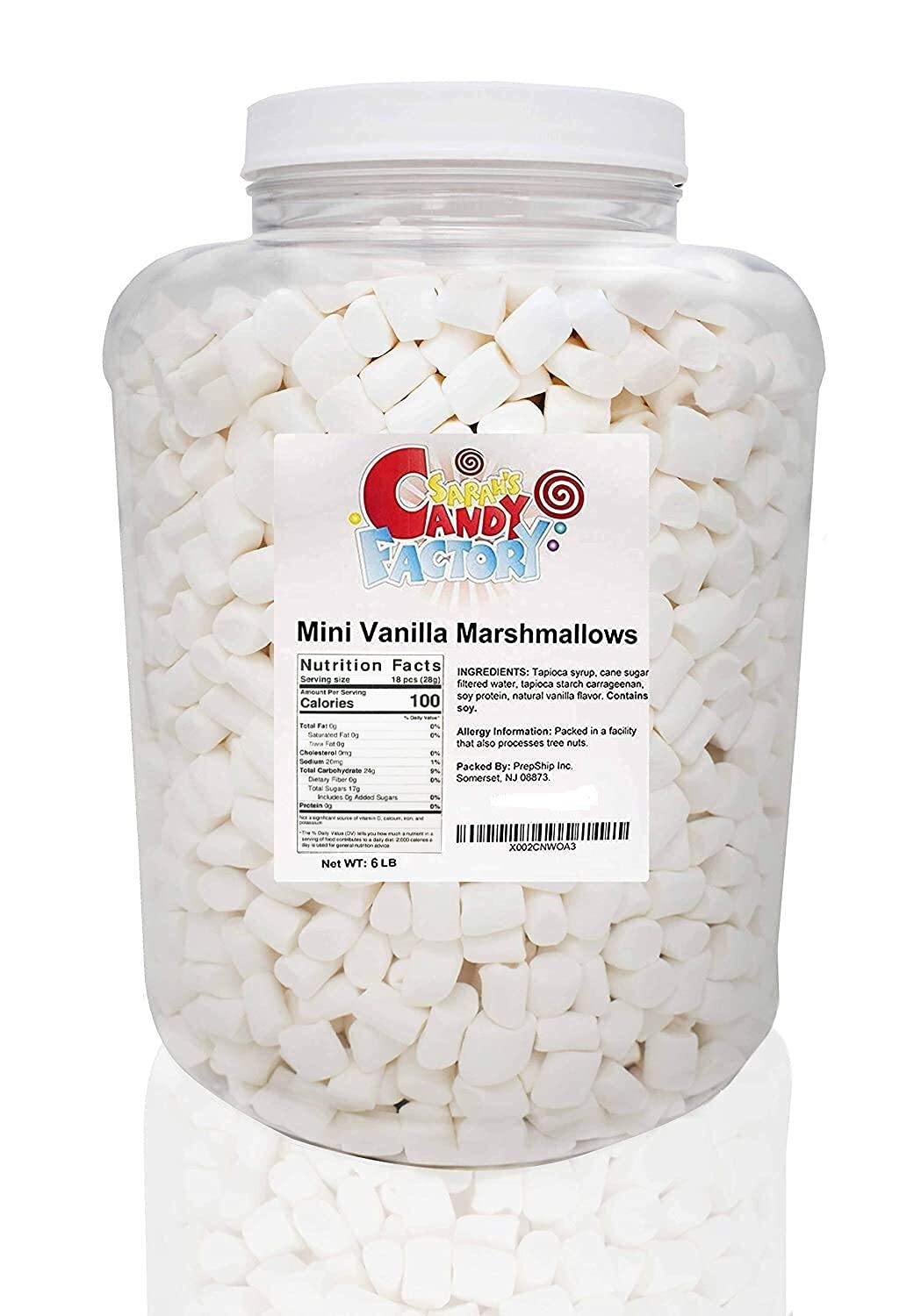 Vegan Mini Marshmallows in Jar - 6 Lbs | Sarah's Candy Factory