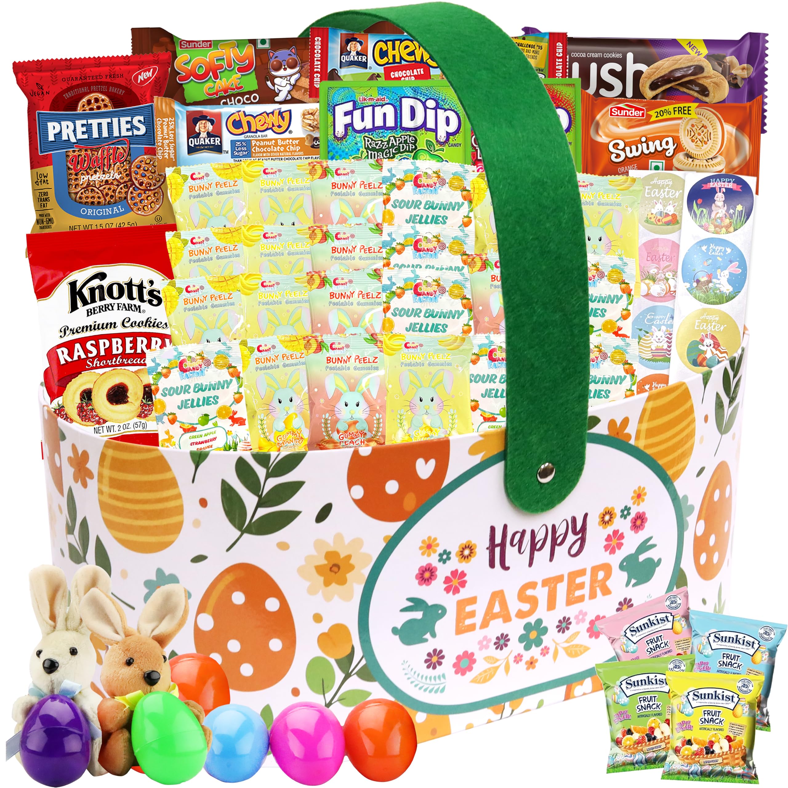 Easter Snack Basket - 52 Count with Candy and Treats – Sarah's Candy ...